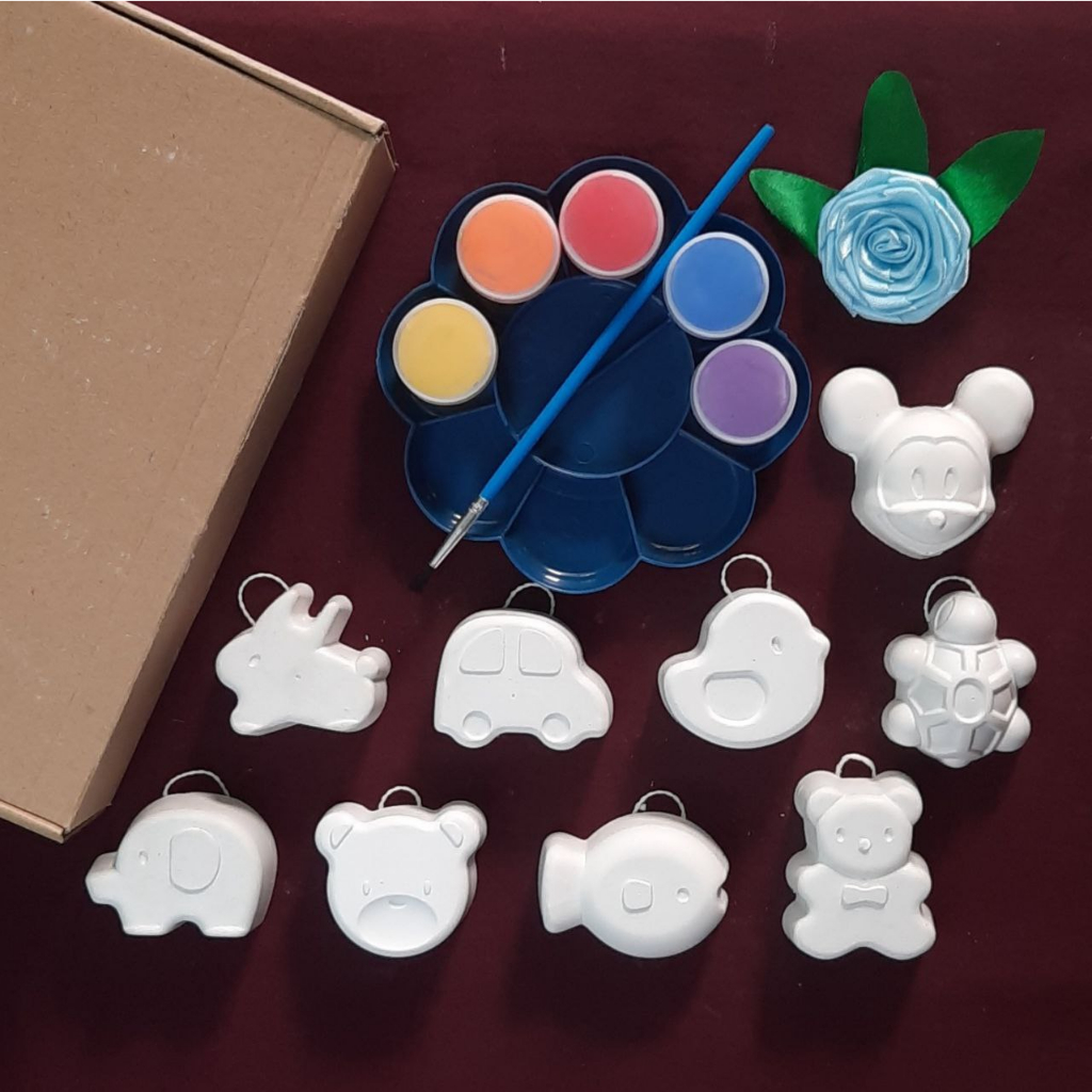 Jual PAKET MEDIUM > Paket Patung Lukis Gypsum Motif Micky Mouse Bear ...