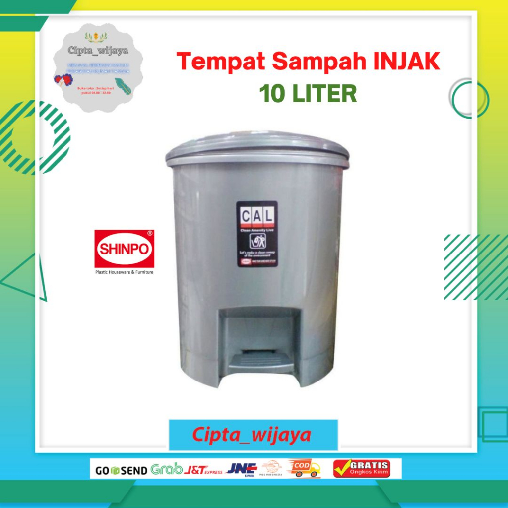 Jual Tempat Sampah Injak Tutup 10 Liter SIP 840S / Tong Sampah INJAK 10 ...