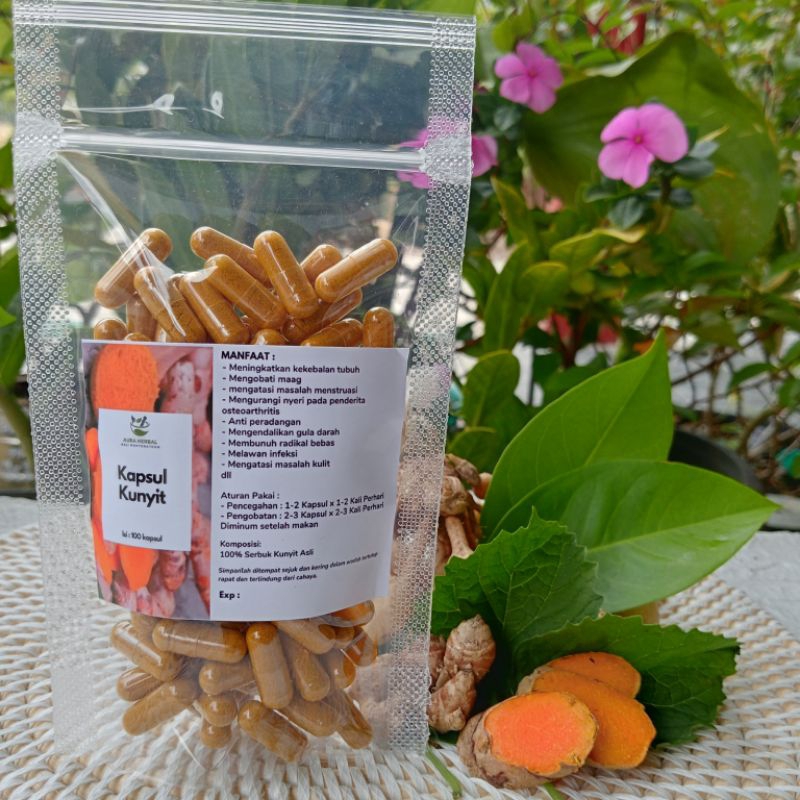 Jual Kapsul Kunyit Kunir Original 100% Herbal Isi 100 | Shopee Indonesia