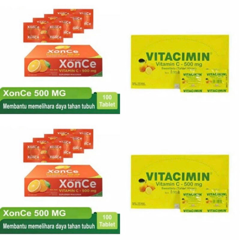 Jual Vitacimin 500 mg | XonCe 500 mg / Daya Tahan Tubuh / Vitamin C | Shopee Indonesia