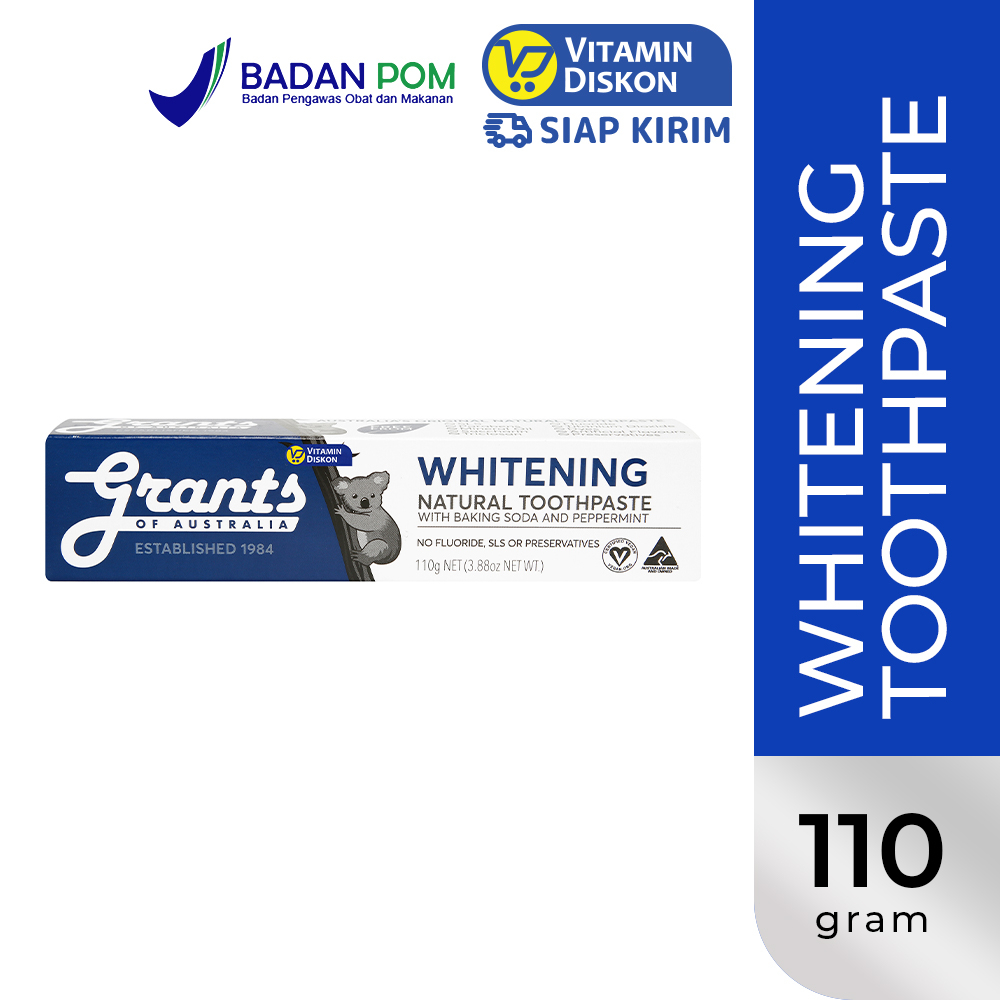 Jual GRANTS WHITENING WITH PEPPERMINT NATURAL TOOTHPASTE FLUORIDE FREE ...