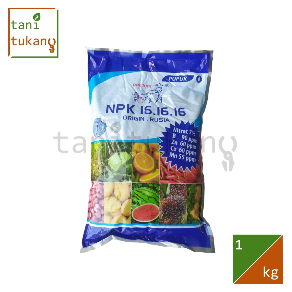 Jual Pupuk NPK 16-16-16 Biru Pak Tani - 1 kg | Kemasan Asli Pabrik ...