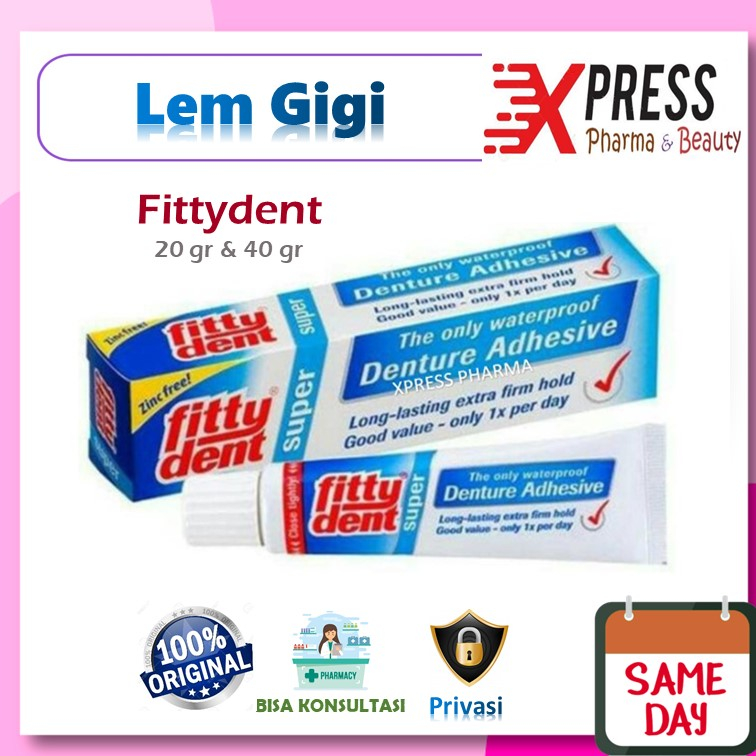 Jual ⚡XPRESS⚡ Fittydent Lem Gigi Gusi Palsu 20 / 40 gr Denture Adhesive ...