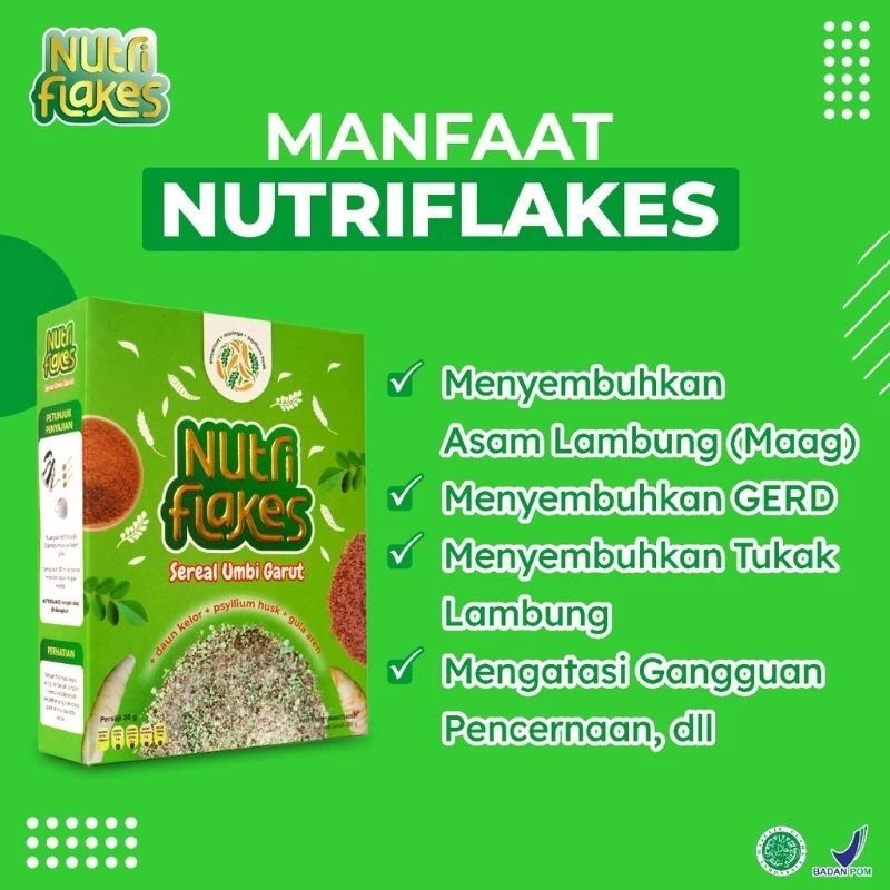 Jual NUTRIFLAKES 280 GR SEREAL UMBI GARUT OBAT MAAG ASAM LAMBUNG | Shopee Indonesia