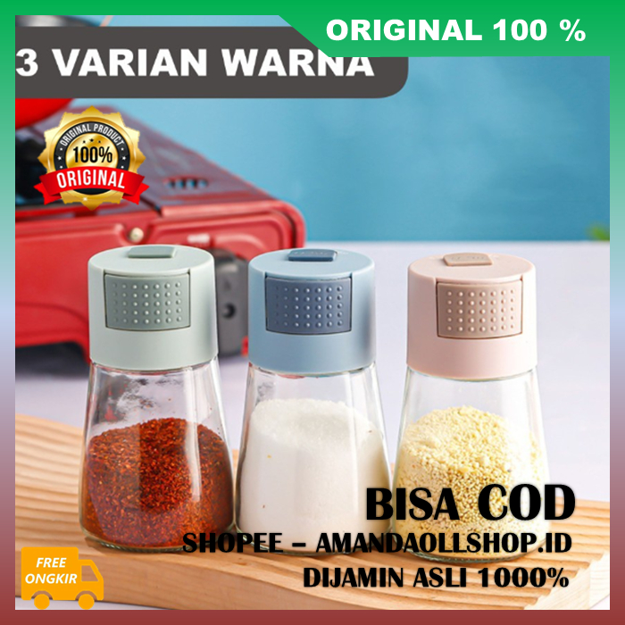 Jual BELI 1 GRTIS 2 Botol Garam Pencet Botol Bumbu Dapur Kaca Wadah ...