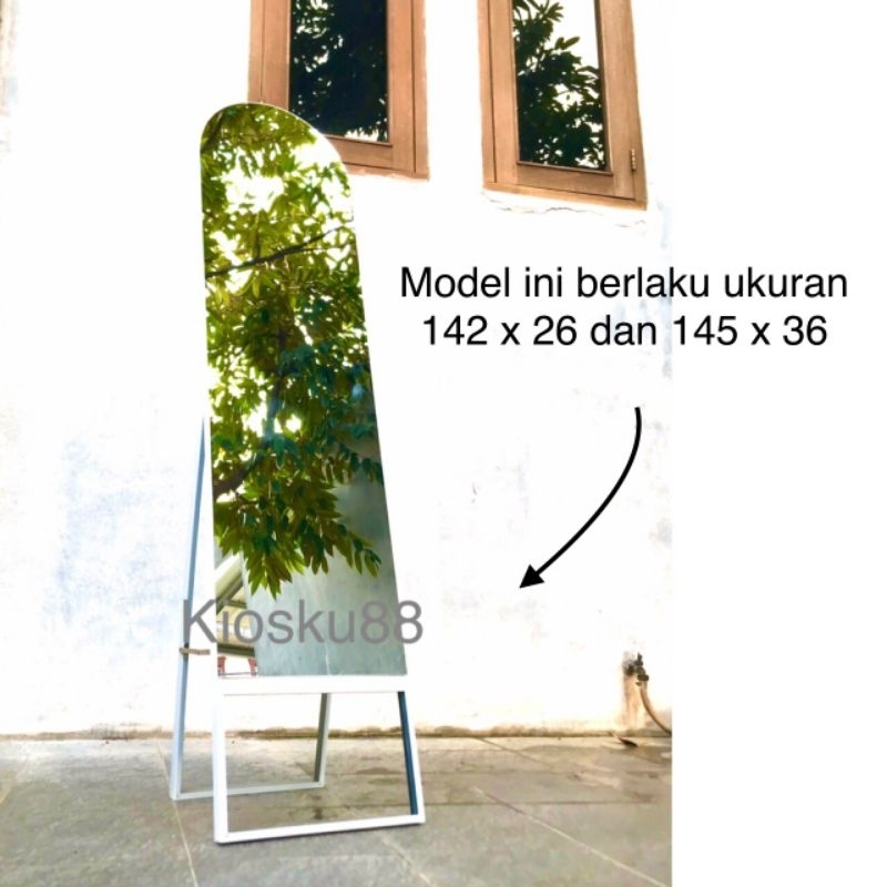 Jual Standing Mirror Oval Setengah Lingkaran Tanpa Frame Full Body ...