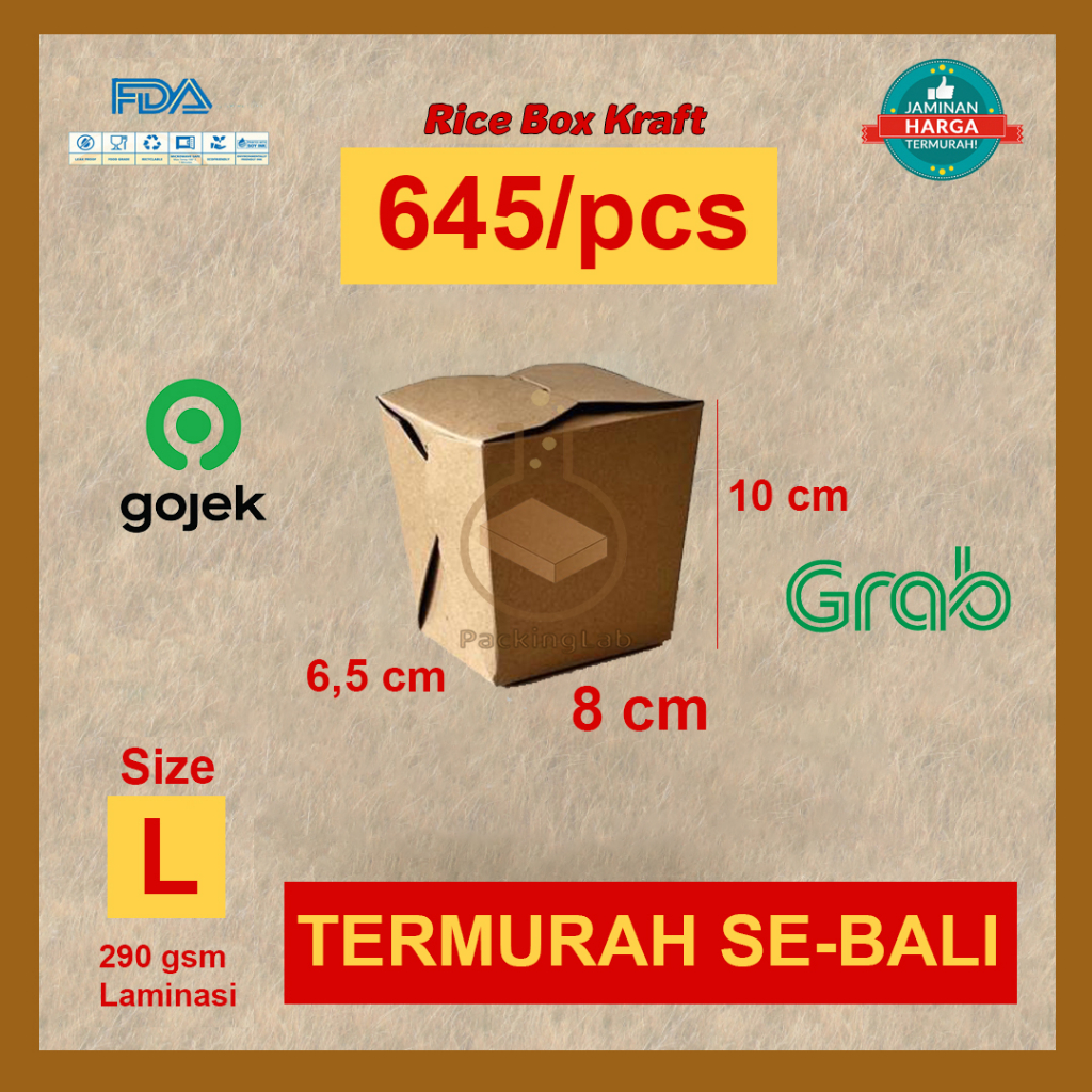 Jual PAPER RICE BOX / RICE BOX PAPER / FOOD PACKAGING | Shopee Indonesia