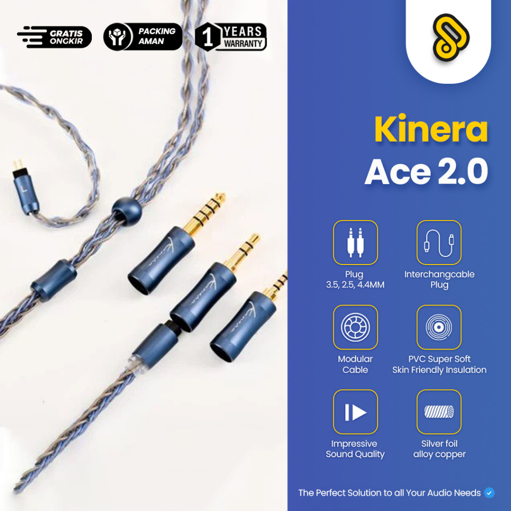 Jual Kinera Ace 2.0 MODULAR UPGRADE EARPHONE CABLE (2.5MM + 3.5MM + 4.4MM) | Shopee Indonesia