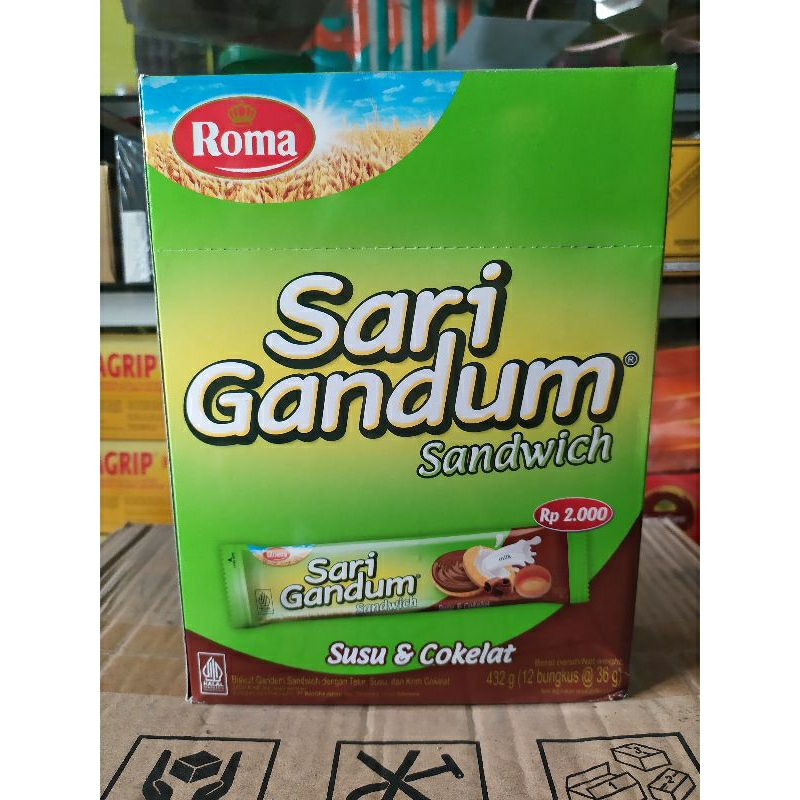 Jual Sari Gandum Sandwich Coklat (1 dus isi 12pcs) | Shopee Indonesia