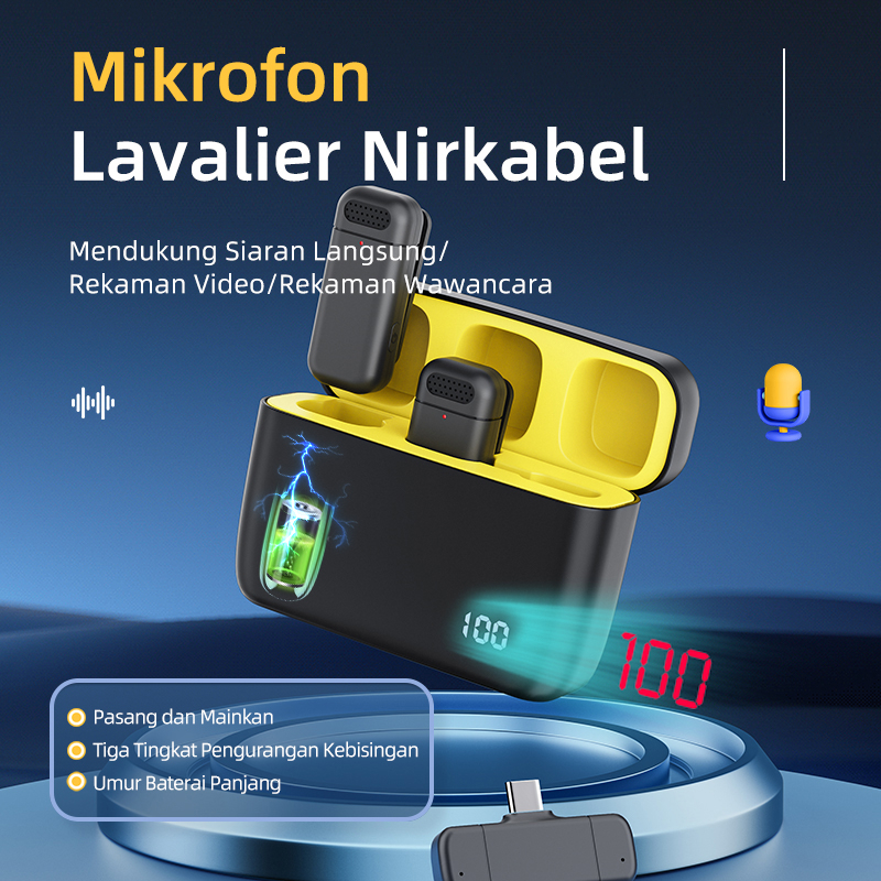 Jual TOPSPOT 2.4G Mikrofon Lavalier Nirkabel Plug & Play Mic Kerah ...