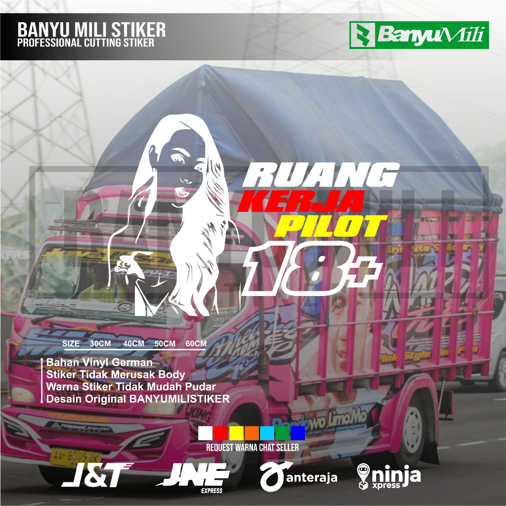 Jual Stiker kaca truk ruang pilot 18+ cutting variasi kaca truk pickup ...