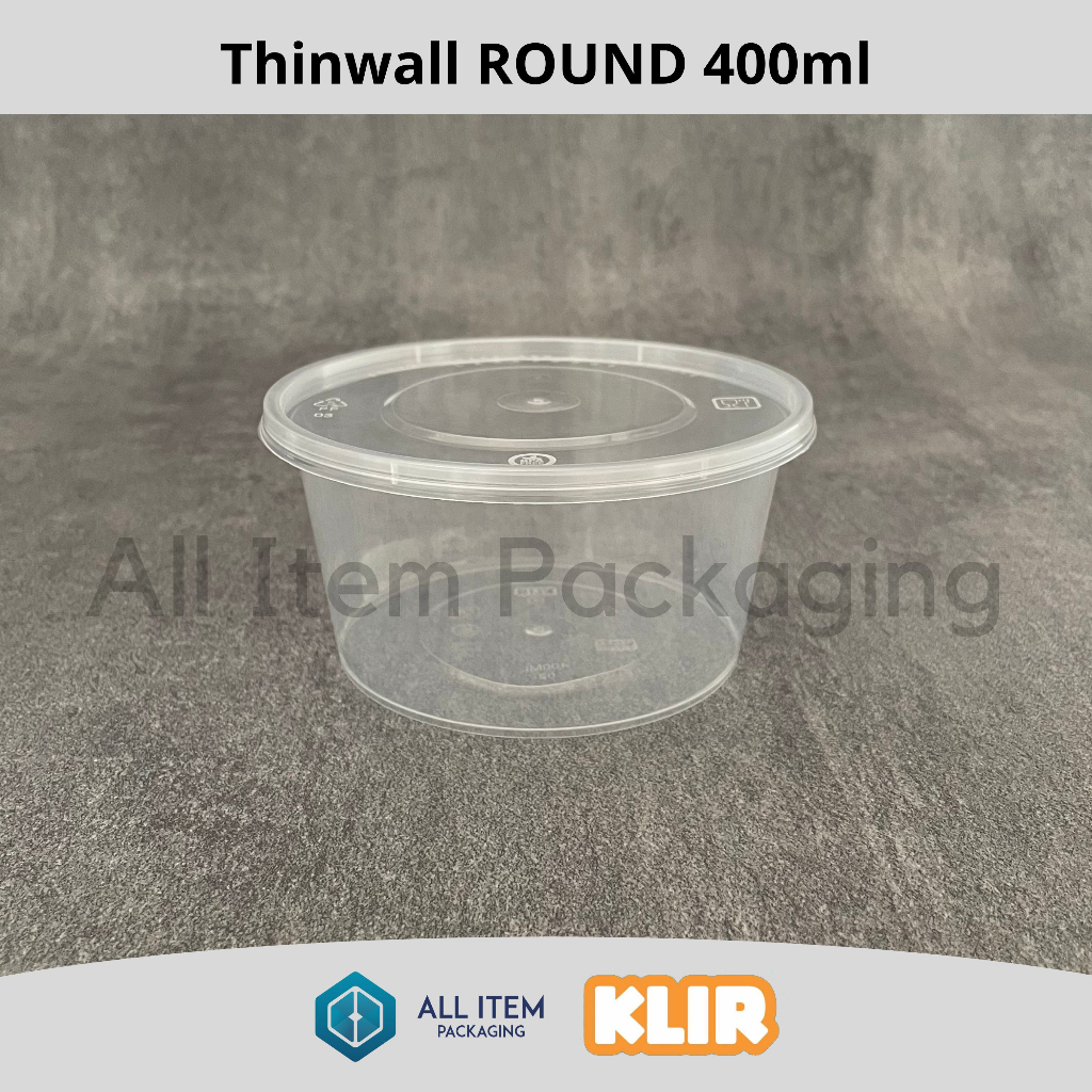 Jual Thinwall KLIR ROUND 400ml / ROUND BOWL Bulat / Mangkok Datar ...
