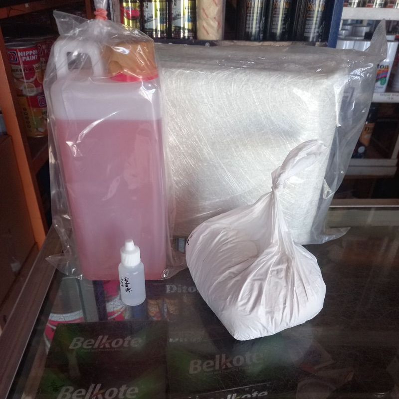 Jual Paket resin merah1kg+katalis 20g.Serat fiber 1kg..talk 1kg ...