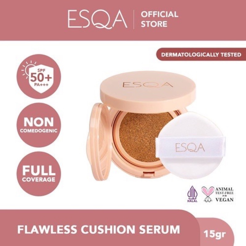 Jual ESQA Flawless Cushion Serum SPF 50+ PA+++ Caramel | Shopee Indonesia