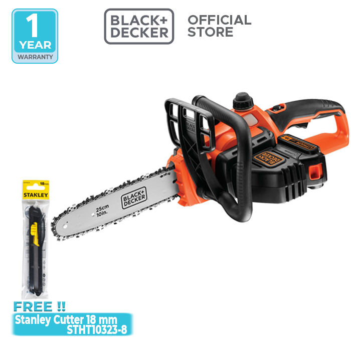 Jual Black+Decker Cordless Chainsaw / Gergaji Kayu Baterai 18V 10 ...