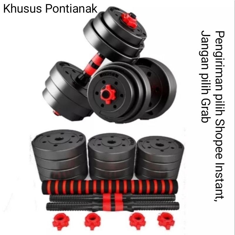Jual Barbel Dumbbell set PVC 20 kg khusus instant (Shopee Instant ...