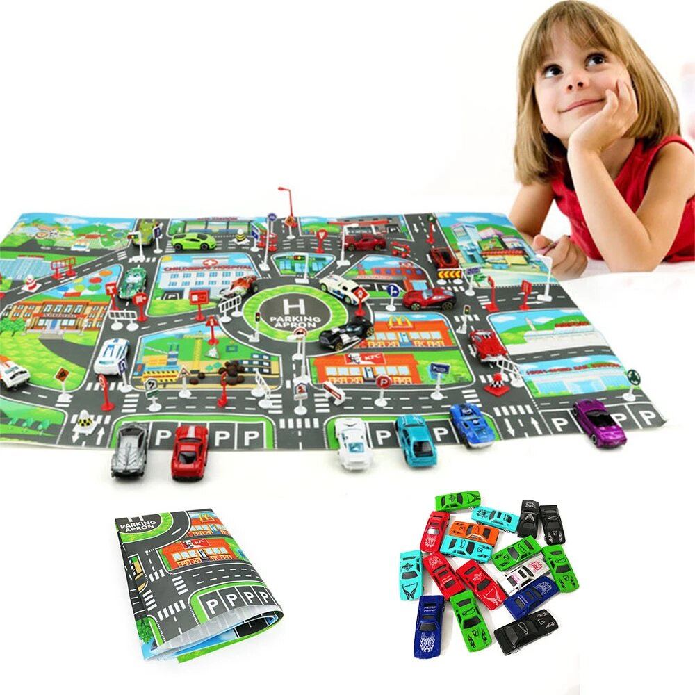 Jual Play Maps Peta Bermain Anak Pretend Play Map Peta Kota Bermain ...