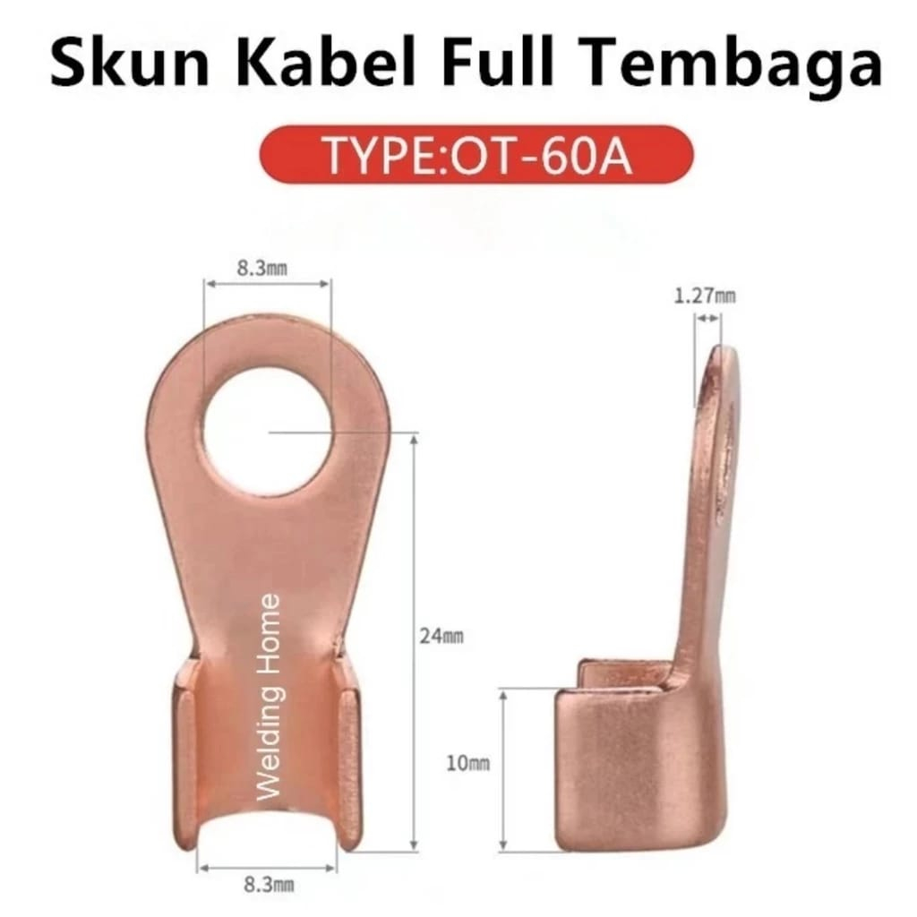 Jual Skun OT-60A 80A 100A Kabel Terminal Tembaga Harga 1 pcs | Shopee Indonesia