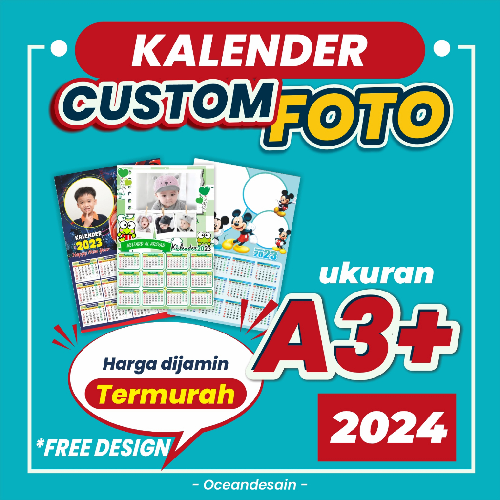 Jual Kalender Karakter 2024/ Kalender Foto / Kalender Custom NEW ...
