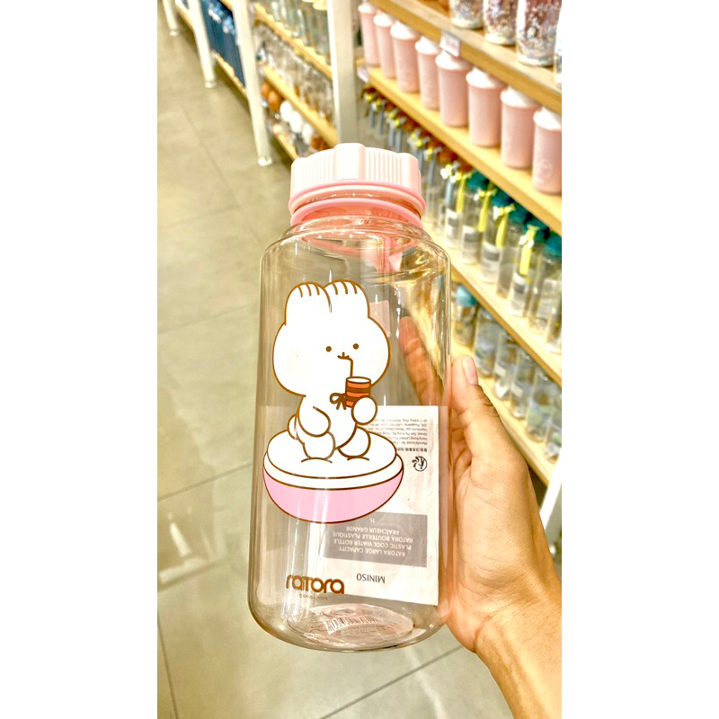 Jual MINISO PLASTIC COOL WATER BOTTLE RATORA LARGE CAPACITY 1 Liter ...