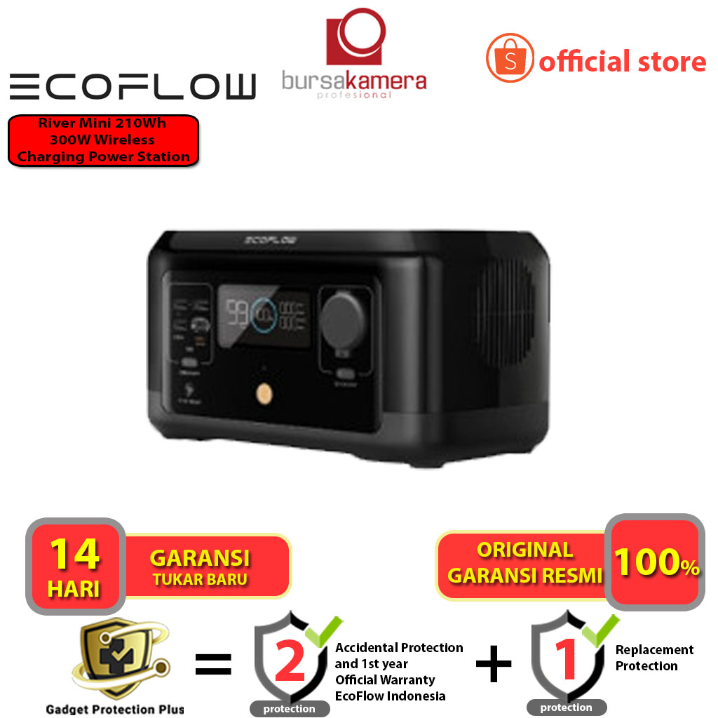 Jual EcoFlow River Mini 210Wh 300W Wireless Charging Power Station - RESMI | Shopee Indonesia