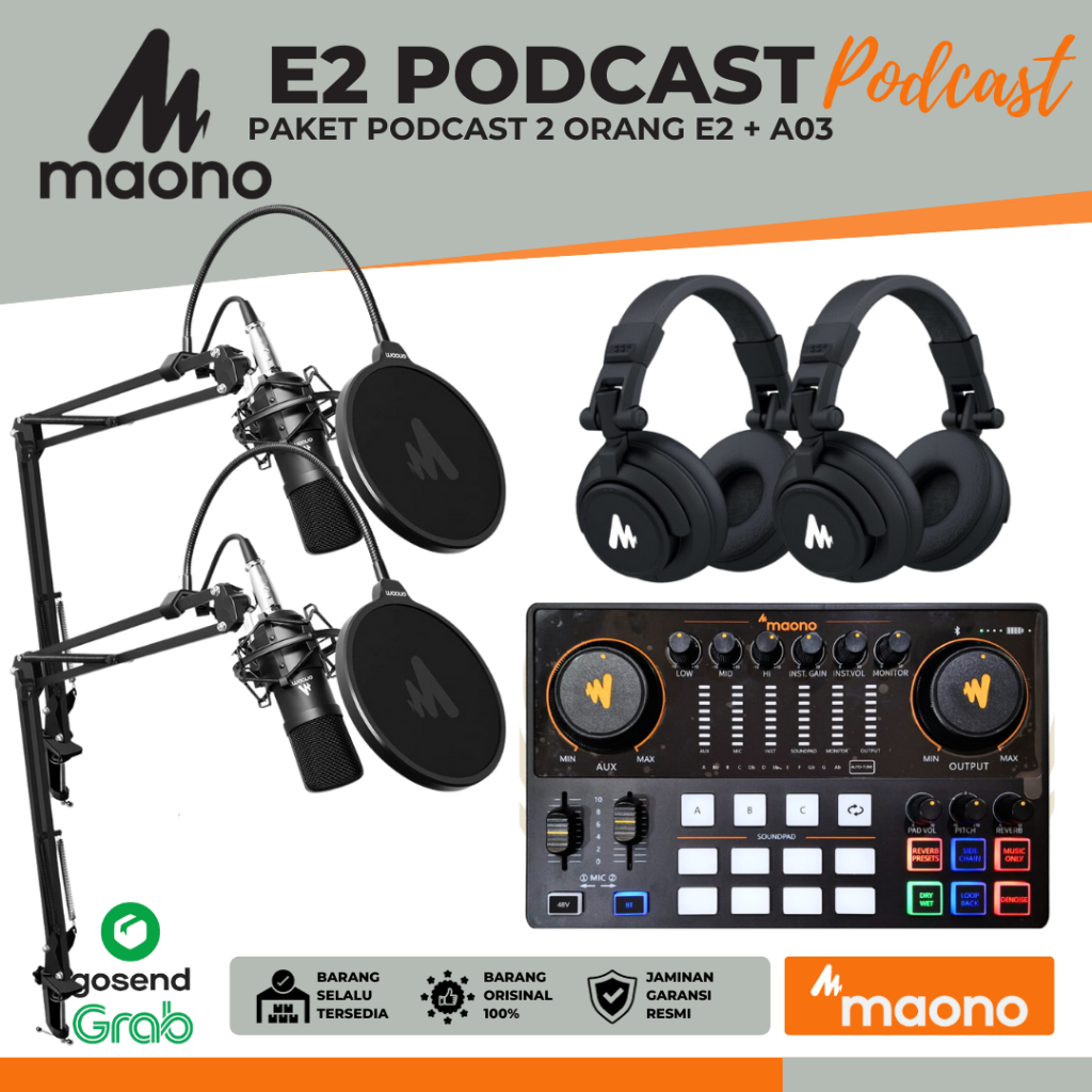 Jual PAKET PODCAST BERDUA: MAONOCASTER E2 + MIC MAONO A03 / A03T ...