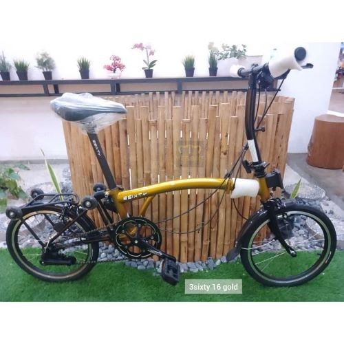 Jual SEPEDA LIPAT 3SIXTY 3S GOLD FOLDING 16 | Shopee Indonesia