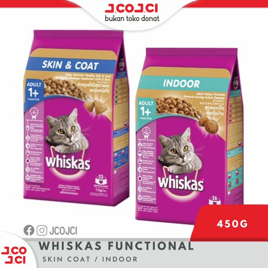 Jual Whiskas Skin & Coat / Indoor Functional / Hairball / Urinary 450 g ...
