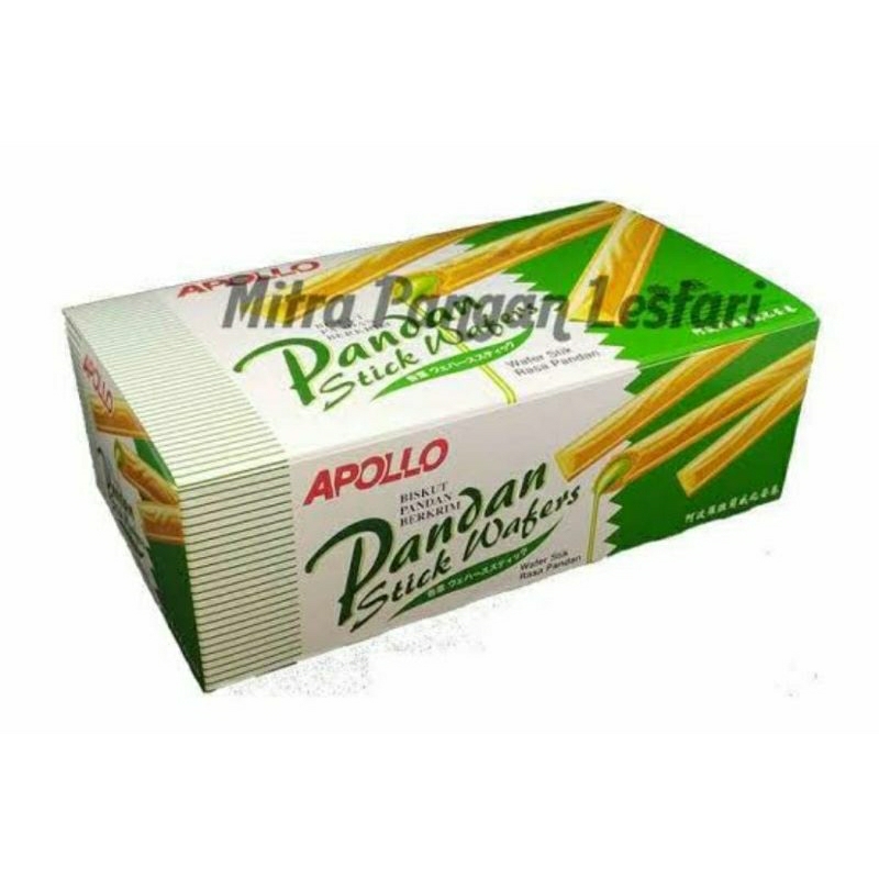Jual APOLLO BISKUIT STICK WAFER PANDAN BERKRIM ISI 24PCS | Shopee Indonesia