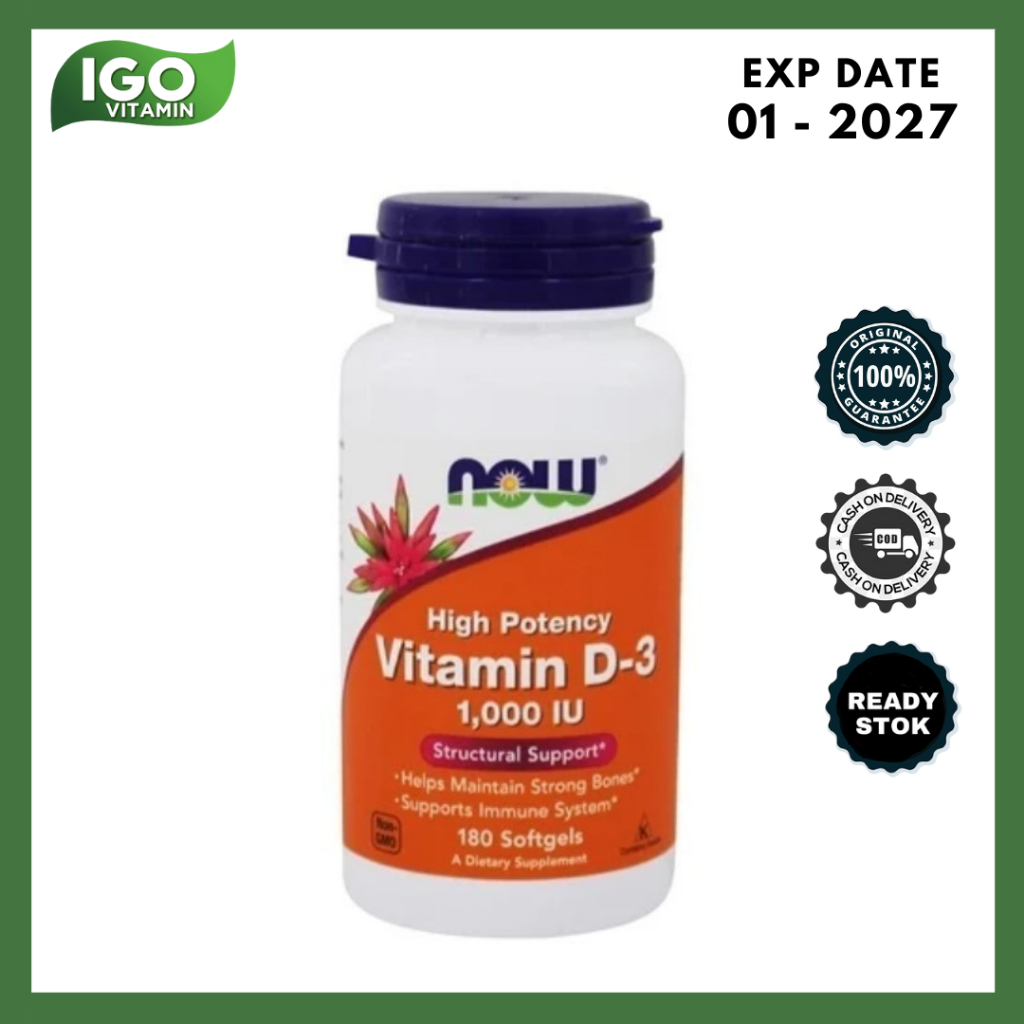 Jual Vitamin Now D3 1000 IU 180 Softgels | Shopee Indonesia