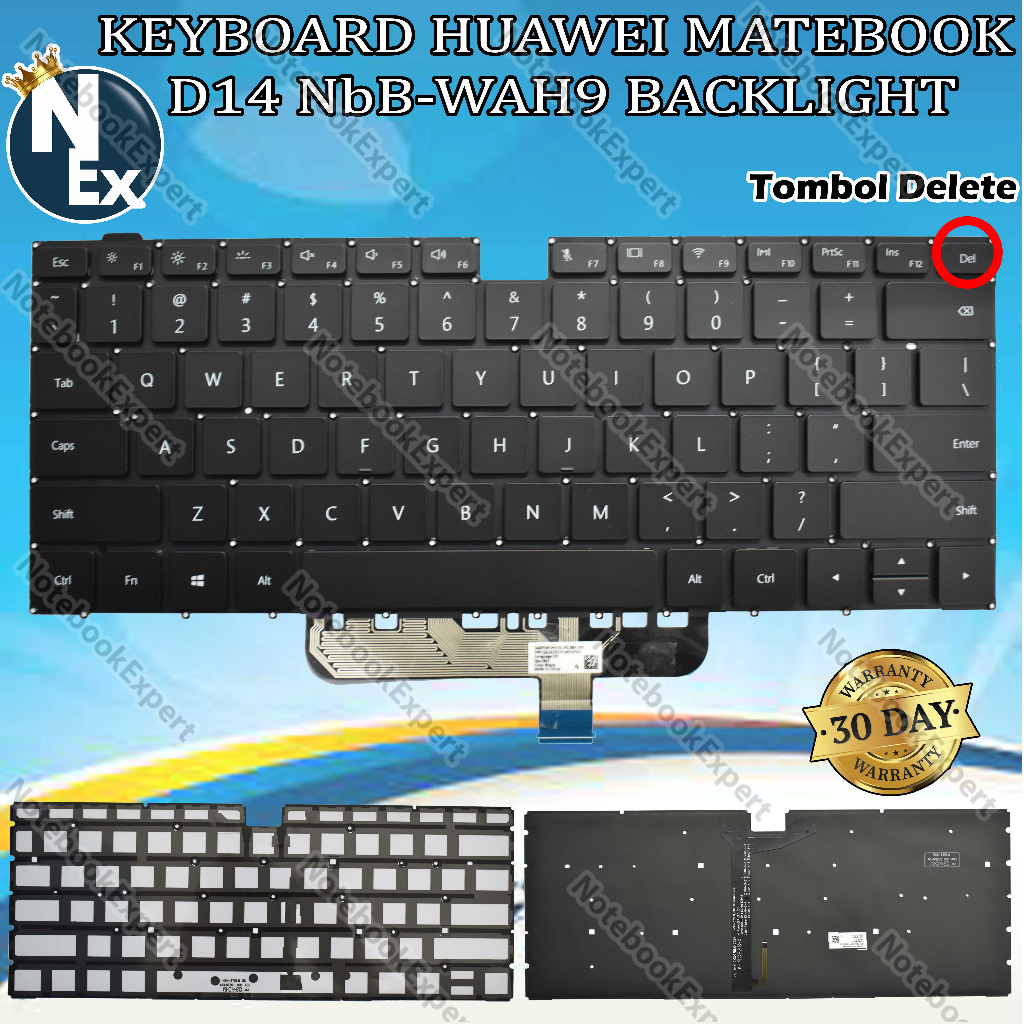 Jual KEYBOARD HUAWEI MATEBOOK D14 NbB-WAH9 BACKLIGHT - BLACK | Shopee ...