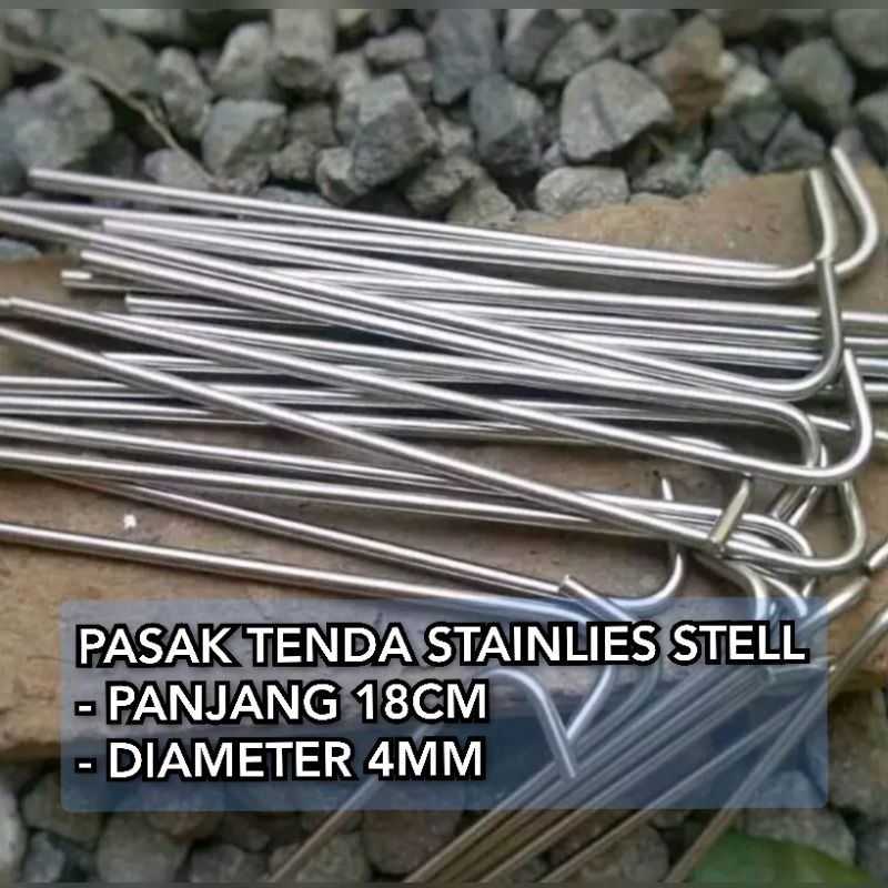 Jual CONSINA PASAK TENDA SIZE 5MM STAINLES STELL / PASAK FLYSHET ...