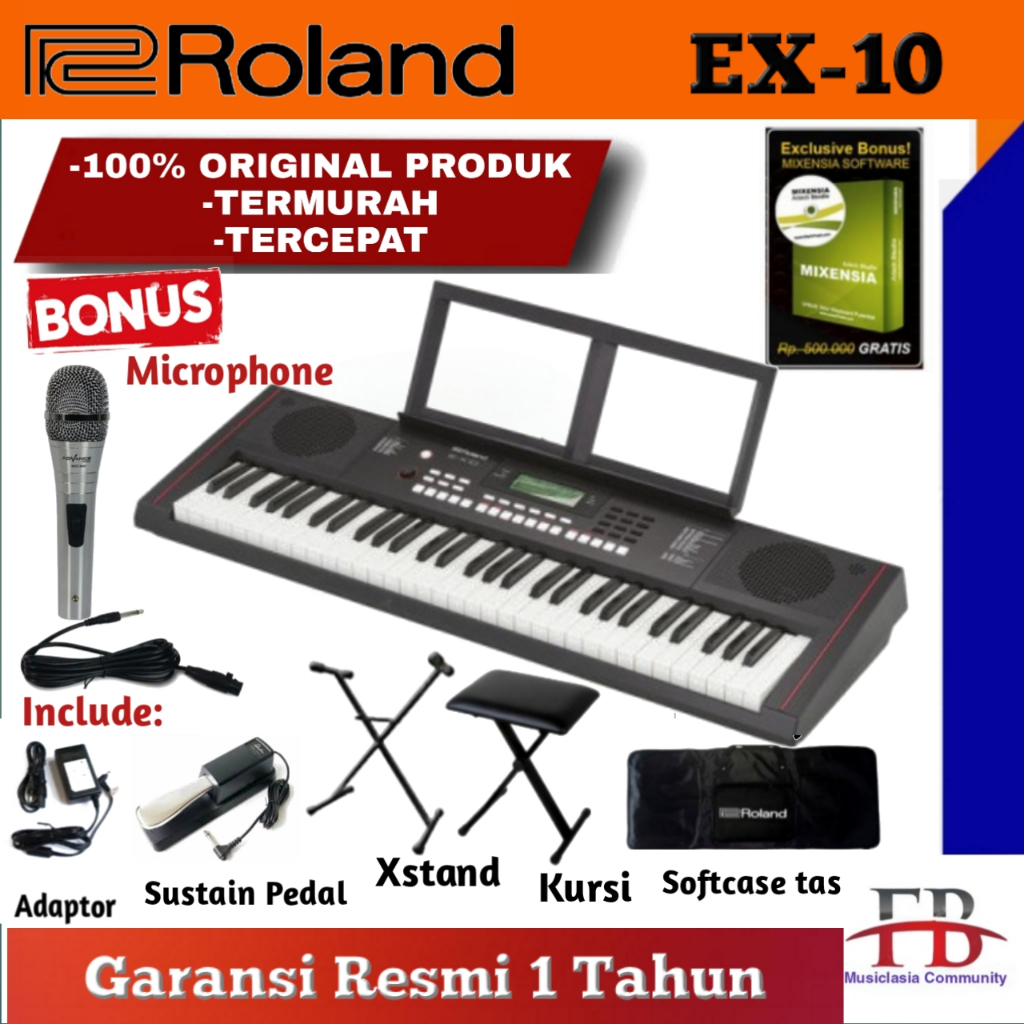 Jual Roland E X10 Arranger Keyboard / EX 10 / EX10 / EX-10 / E-X10 Garansi Resmi | Shopee Indonesia