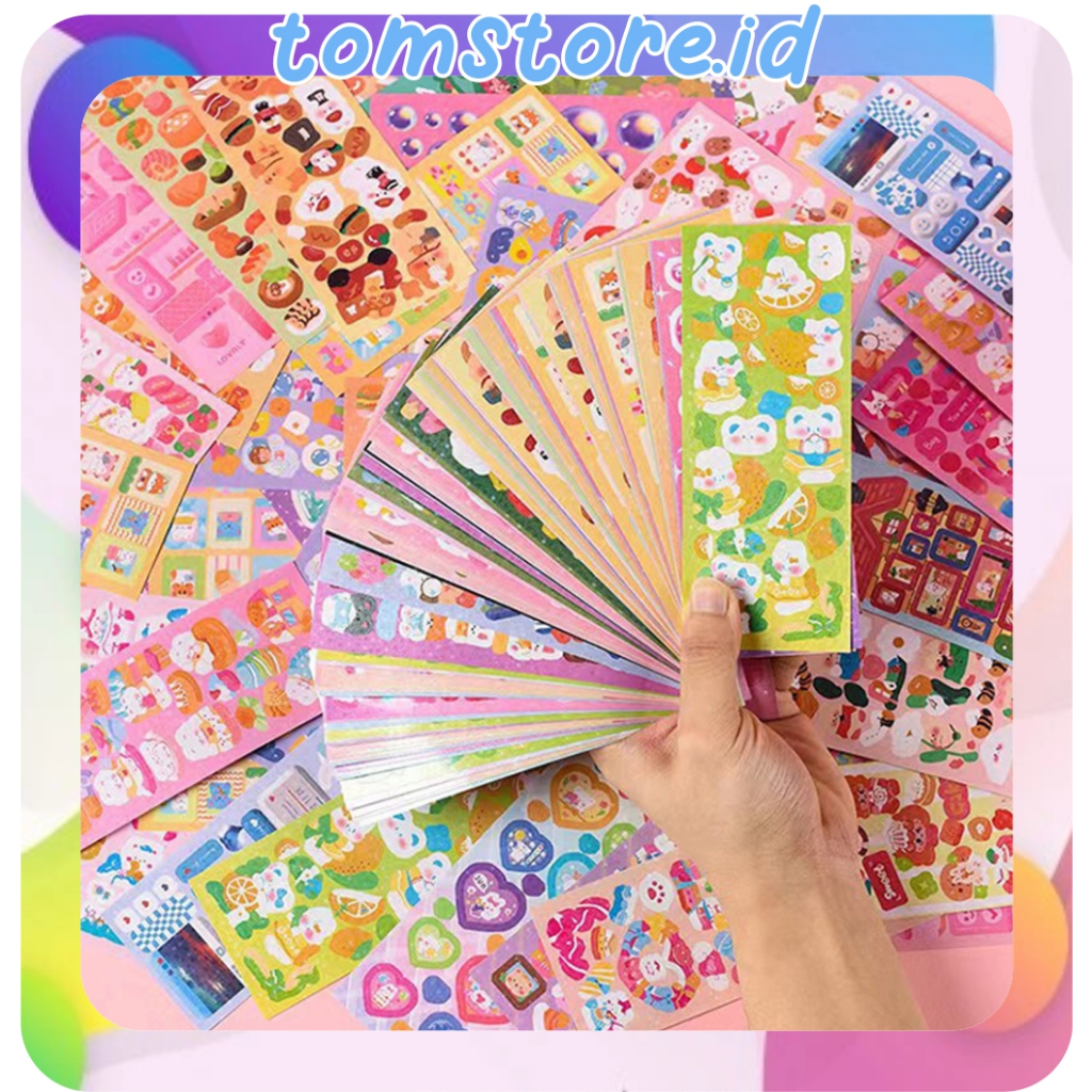 Jual TOMSTORE.ID Sticker Waterproof Kartun Bear Rabbit Hologram Stiker ...