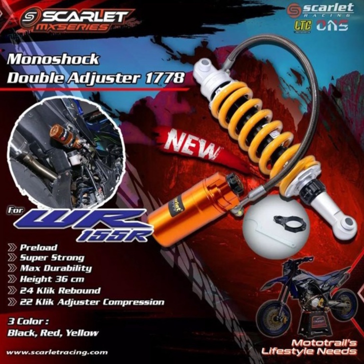 Jual monoshock SHOCK SHOCKBREAKER TABUNG SCARLET RACINGr KLX 150 BF D ...