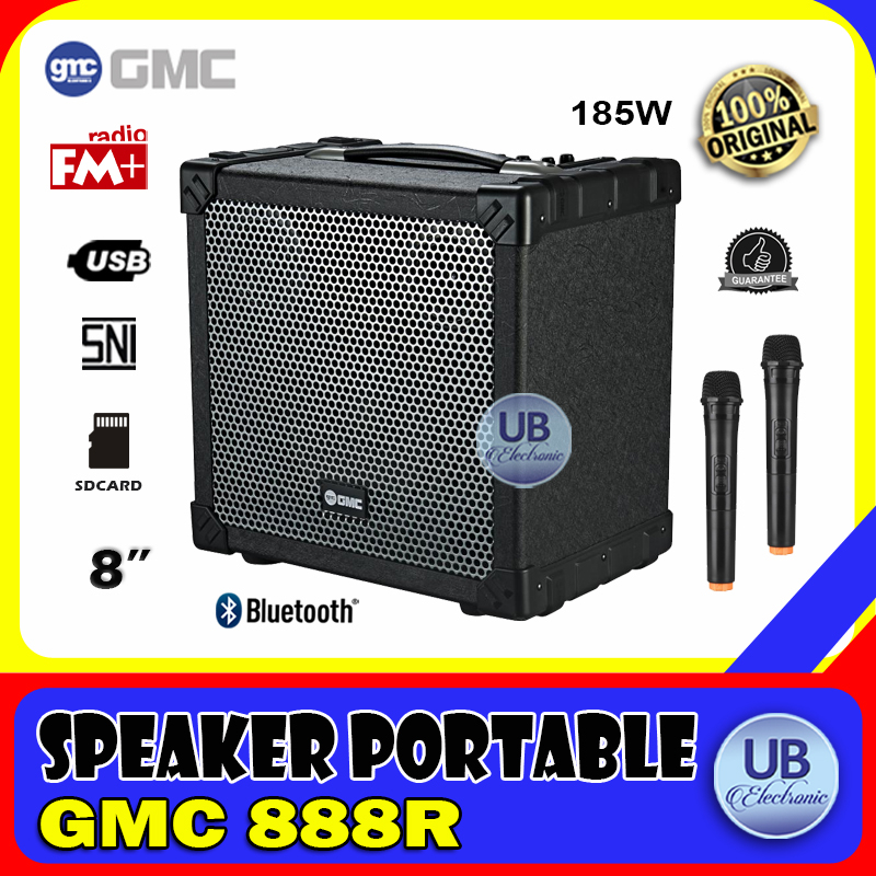 Jual GMC SPEAKER PORTABLE BLUETOOTH 888R 8 INCH | Shopee Indonesia