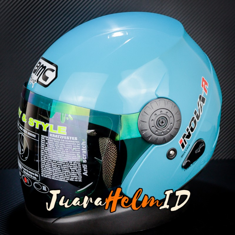 Jual BMC HELM INOVA R SOLID / LIGHT BLUE / HALFFACE | Shopee Indonesia