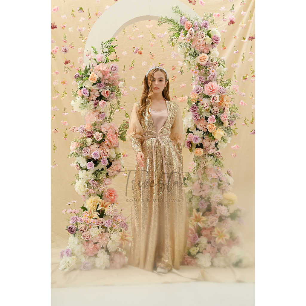 Jual Trivesta Robes - Fleur Sequins Gold Robe - Enchanted Collection ...