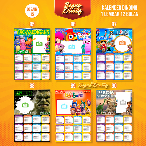 Jual CETAK KALENDER DINDING 2024, KERTAS TEBAL, FINISHING KLEM, BISA ...