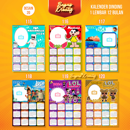 Jual CETAK KALENDER DINDING 2024, KERTAS TEBAL, FINISHING KLEM, BISA ...