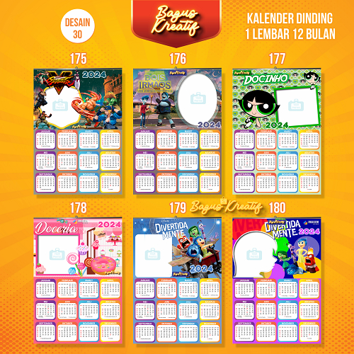 Jual CETAK KALENDER DINDING 2024, KERTAS TEBAL, FINISHING KLEM, BISA ...