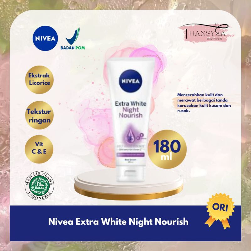 Jual Nivea Extra White Night Nourish 180ml | Shopee Indonesia