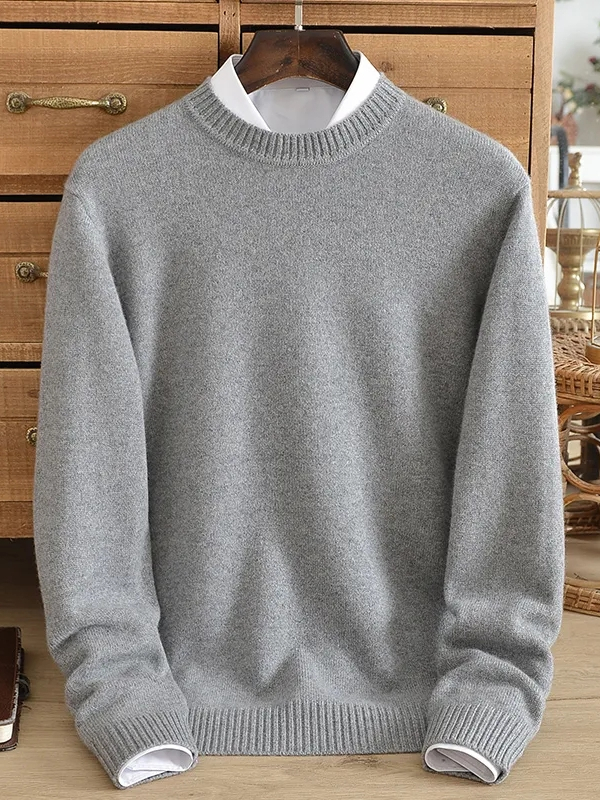 Jual Sweater Pria / Sweater Rajut O-Neck Pria Lengan Panjang Cotton ...