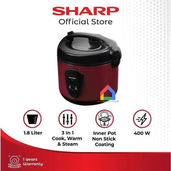 Jual Magic Com Sharp KSN18 / Rice Cooker Sharp KSN 18 (1.8 L) | Shopee ...