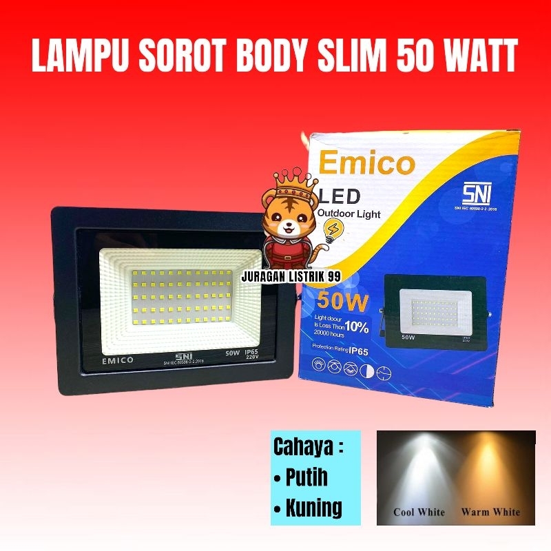 Jual LAMPU SOROT LED 50W 50 WATT / FLOODLIGHT OUTDOOR TEMBAK LAPANGAN | Shopee Indonesia