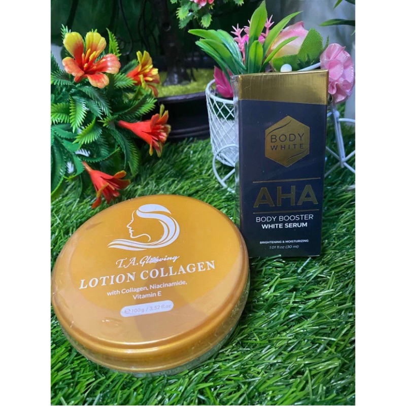 Jual PAKET MIX TA GLOW LOTION & SERUM AHA BODYWHITE | Shopee Indonesia