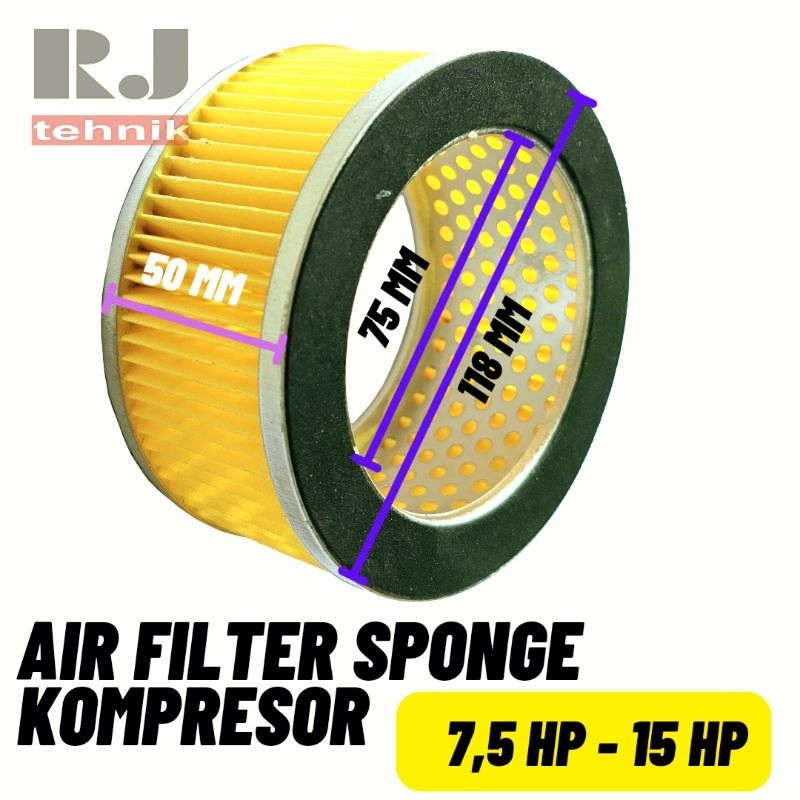 Jual Air Filter Sponge Kompresor Angin 7,5 HP - 15 HP Filter Elemen ...