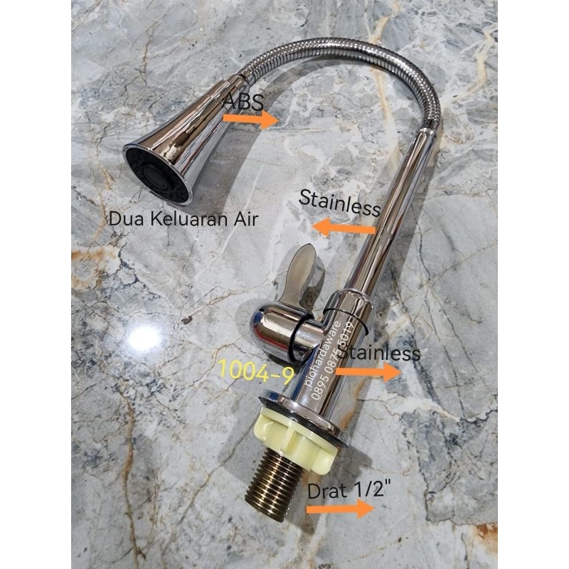 Jual Kran Angsa Flexibel Saringan Terompet - Kran Sink Stainless - Kran ...