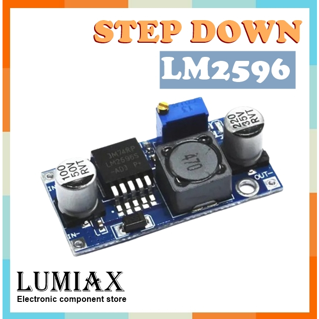 Jual LM2596 adjustable DC-DC step down module ultra compact input 3-40V ...