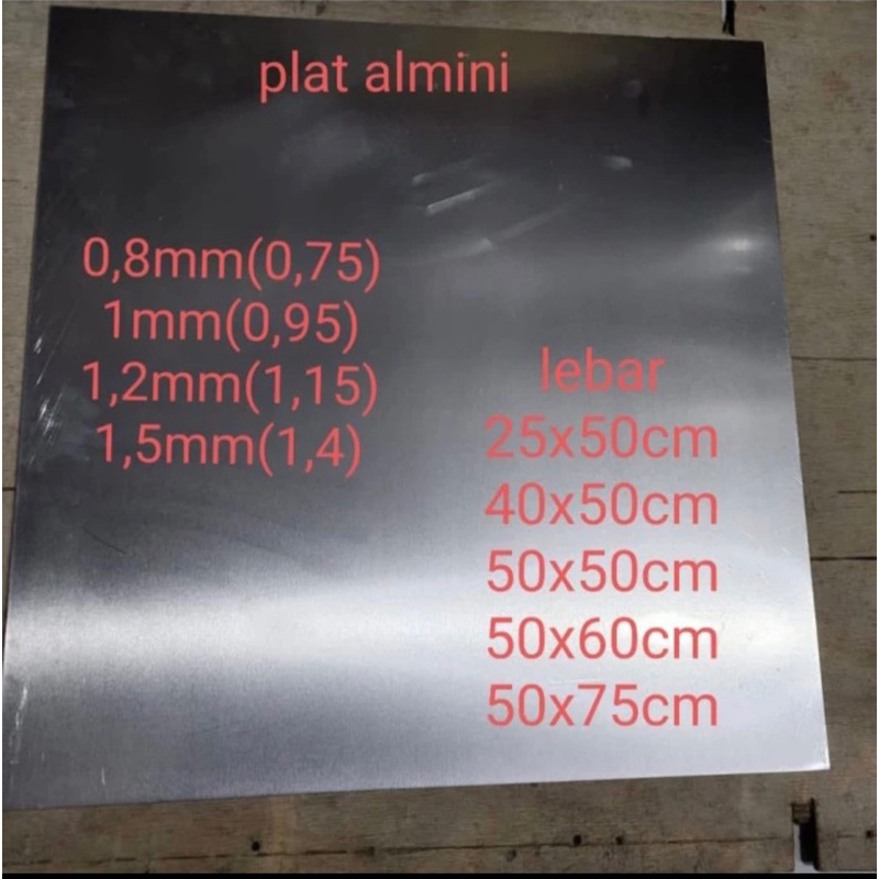 Jual plat Almini tebal (mm) 0,8 ; 1 ; 1,2 ; 1,5 mm | ukuran (cm) 25x50 ...